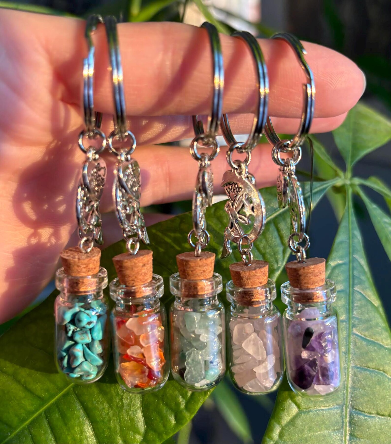 Fairy Gemstone Keychain, Fairy Crystal Keychain, Crystal Jar Keychain ...