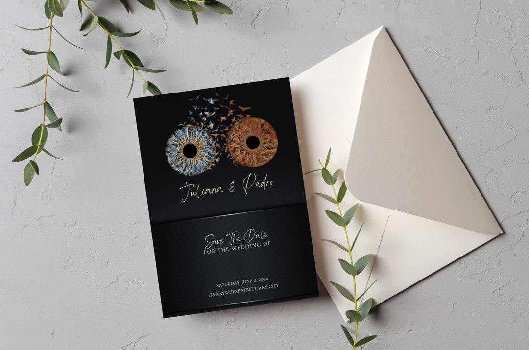 Personalized Iris Photo, Wedding Welcome, INVITATION CARD Eye Photo ...
