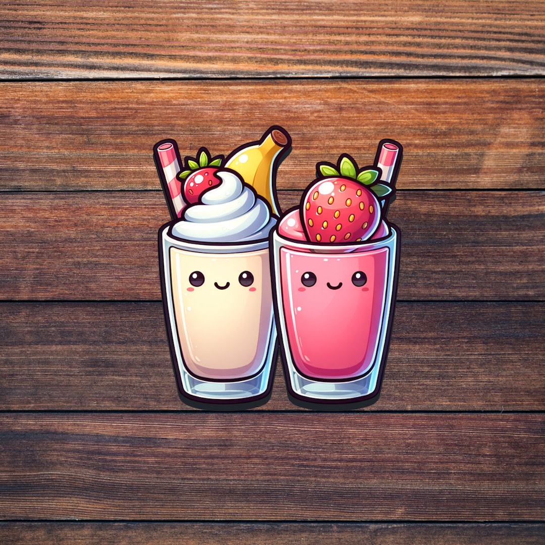 Milkshake, Cute Funny Stickers Perfect for Laptops, Notebooks, Phones ...