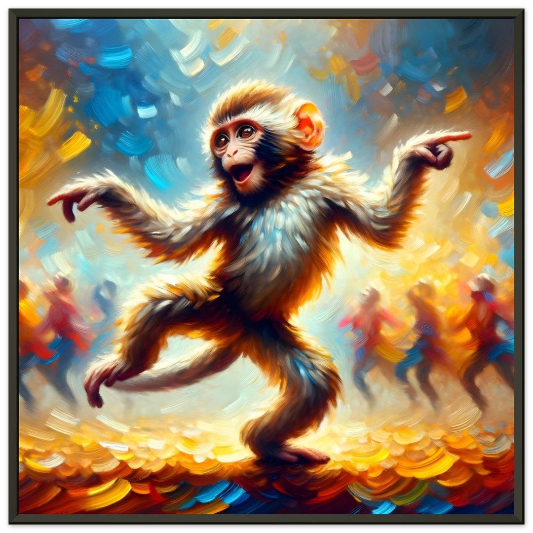 Monkey Dancing Quirky Highly Detailed Unique Premium Semi-glossy Paper ...