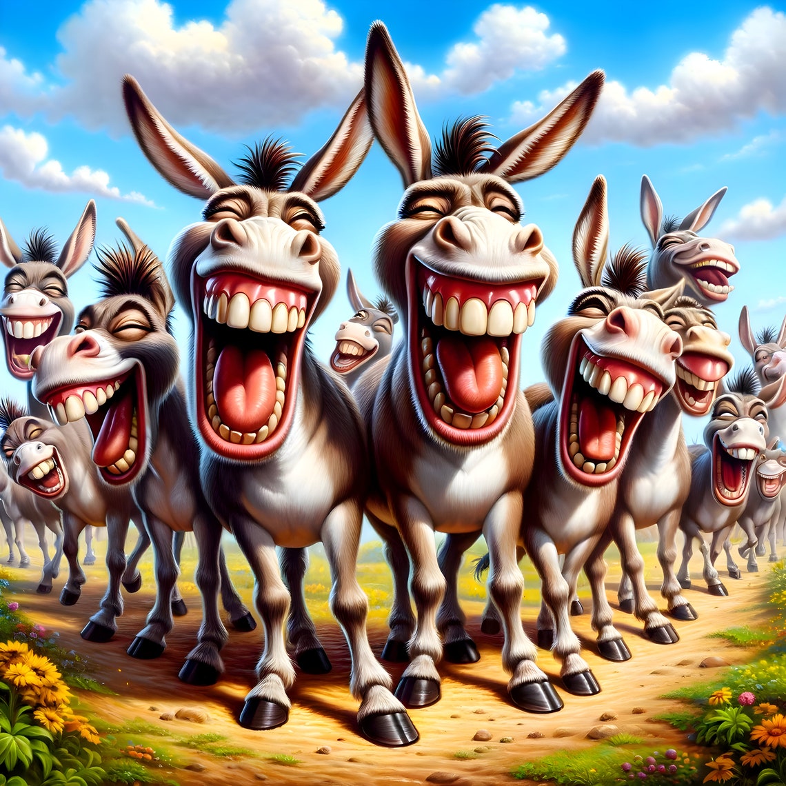 Laughing Donkeys Print Poster Digital Download Printable for Poster ...