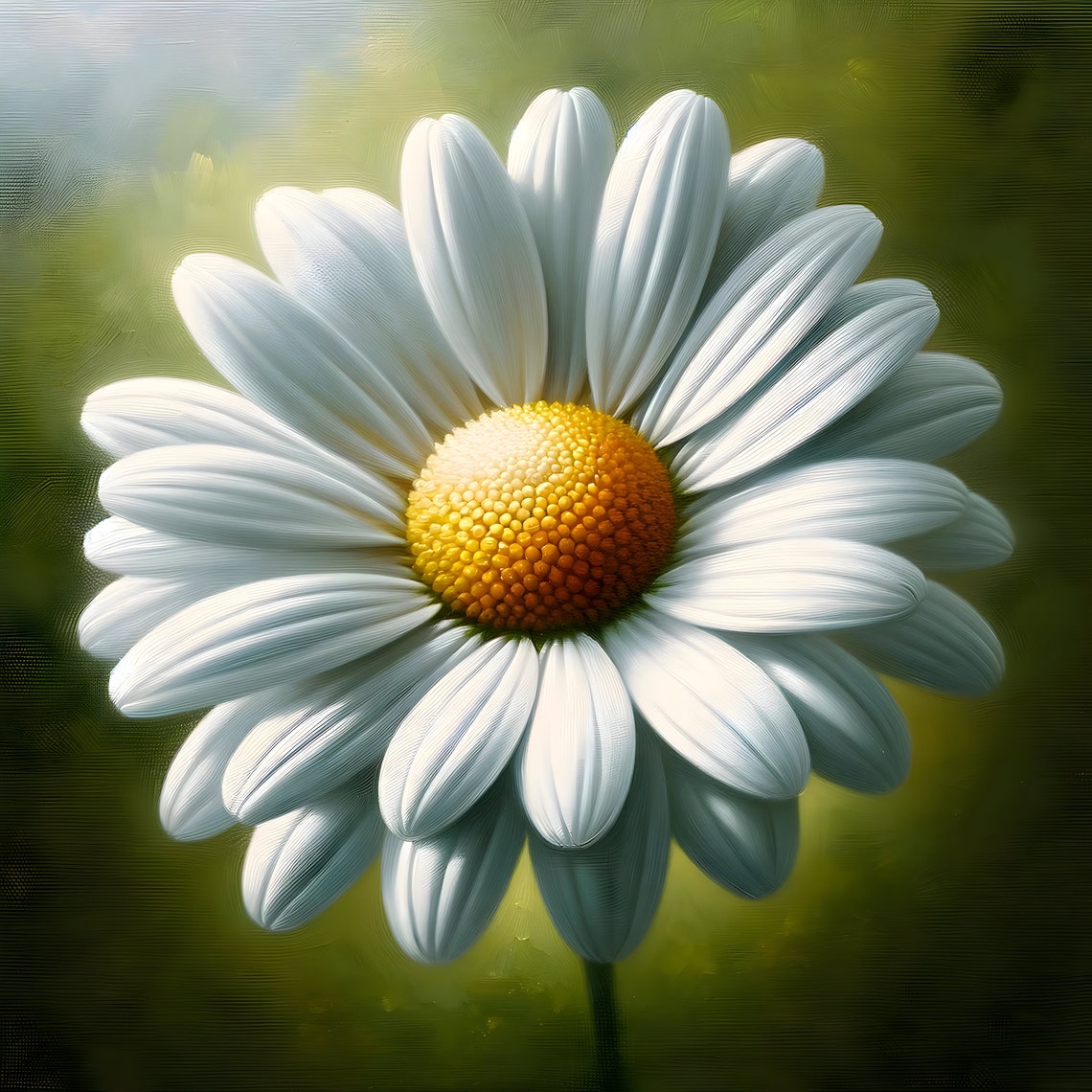 Daisy Flower Oil Painting Print Digital Download Living Room Bedroom ...