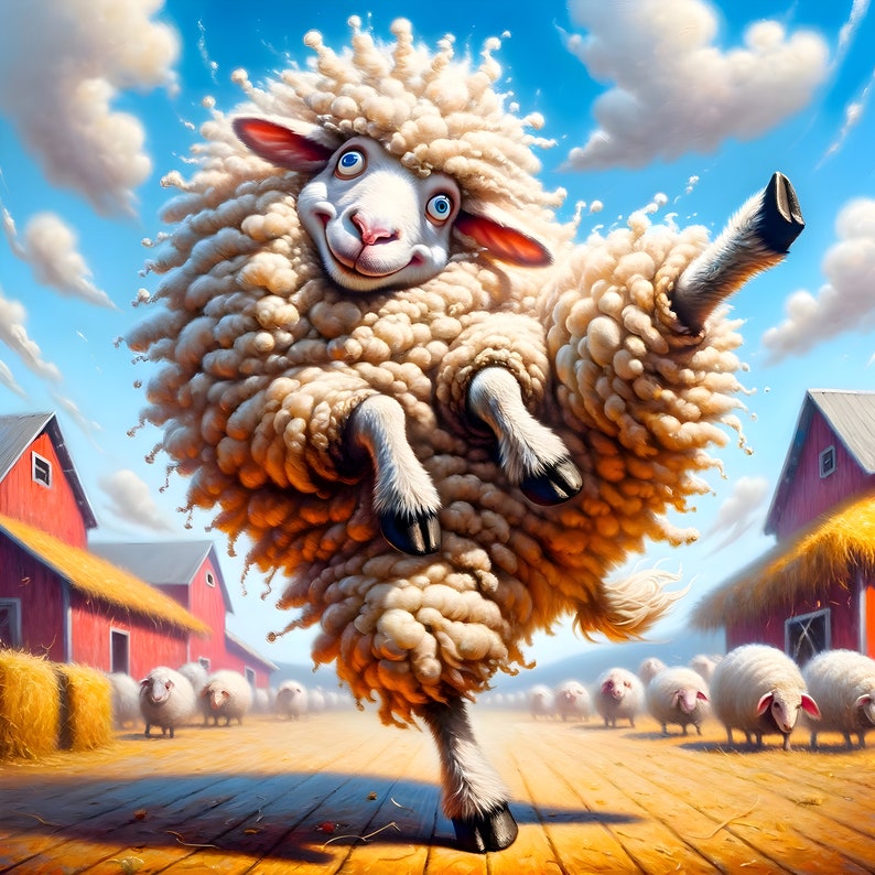 Dancing Sheep Print Poster Digital Download Printable for Poster Canvas ...