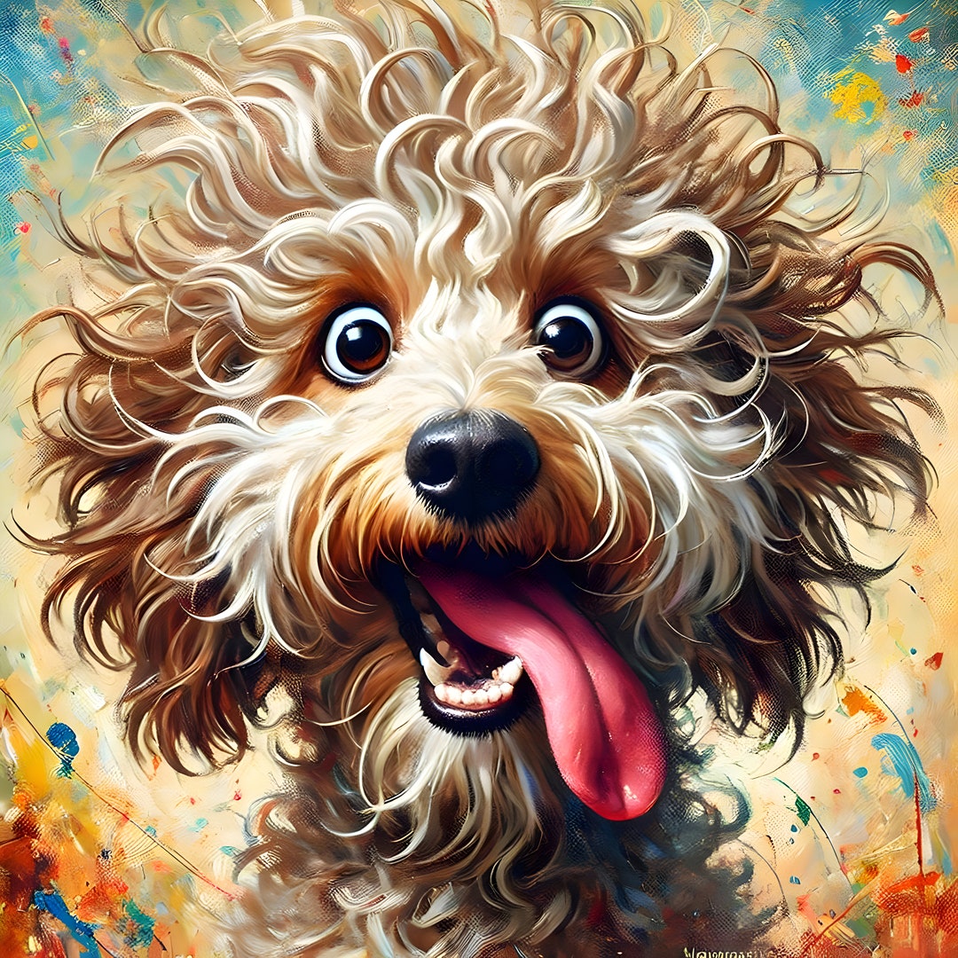 Labradoodle Dog Crazy Picture Labradoodle Dog Poster Labradoodle Art ...