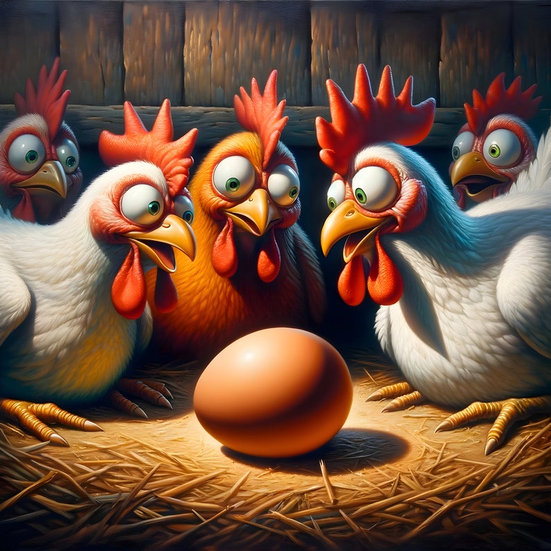 Chickens and Egg Kitchen Print Poster Digital Download Printable for ...