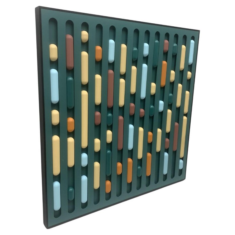 Capsule Cascade: Colorful 3D Wall Art Vibrant Home Decor Unique Wall ...