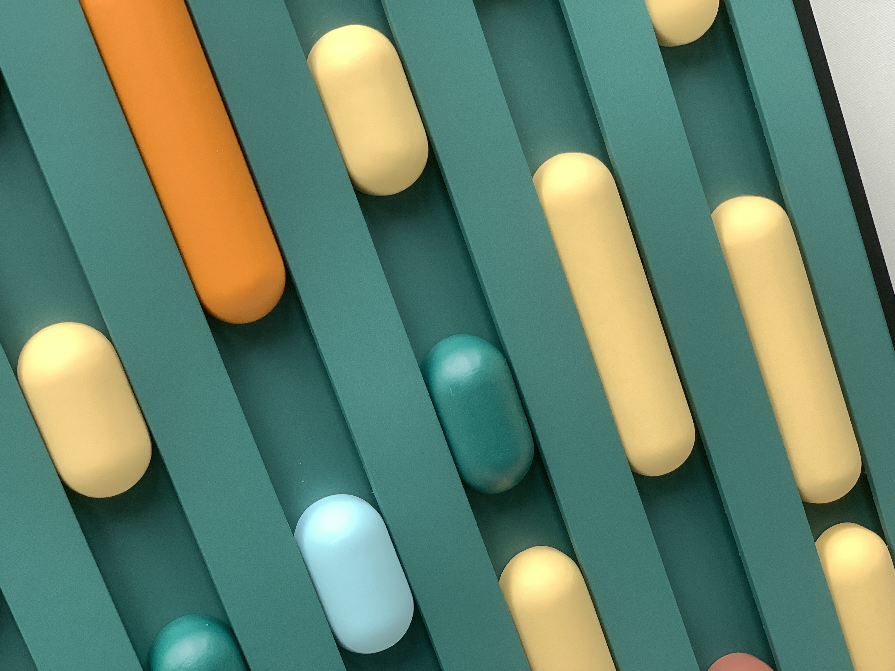 Capsule Cascade: Colorful 3D Wall Art Vibrant Home Decor Unique Wall ...