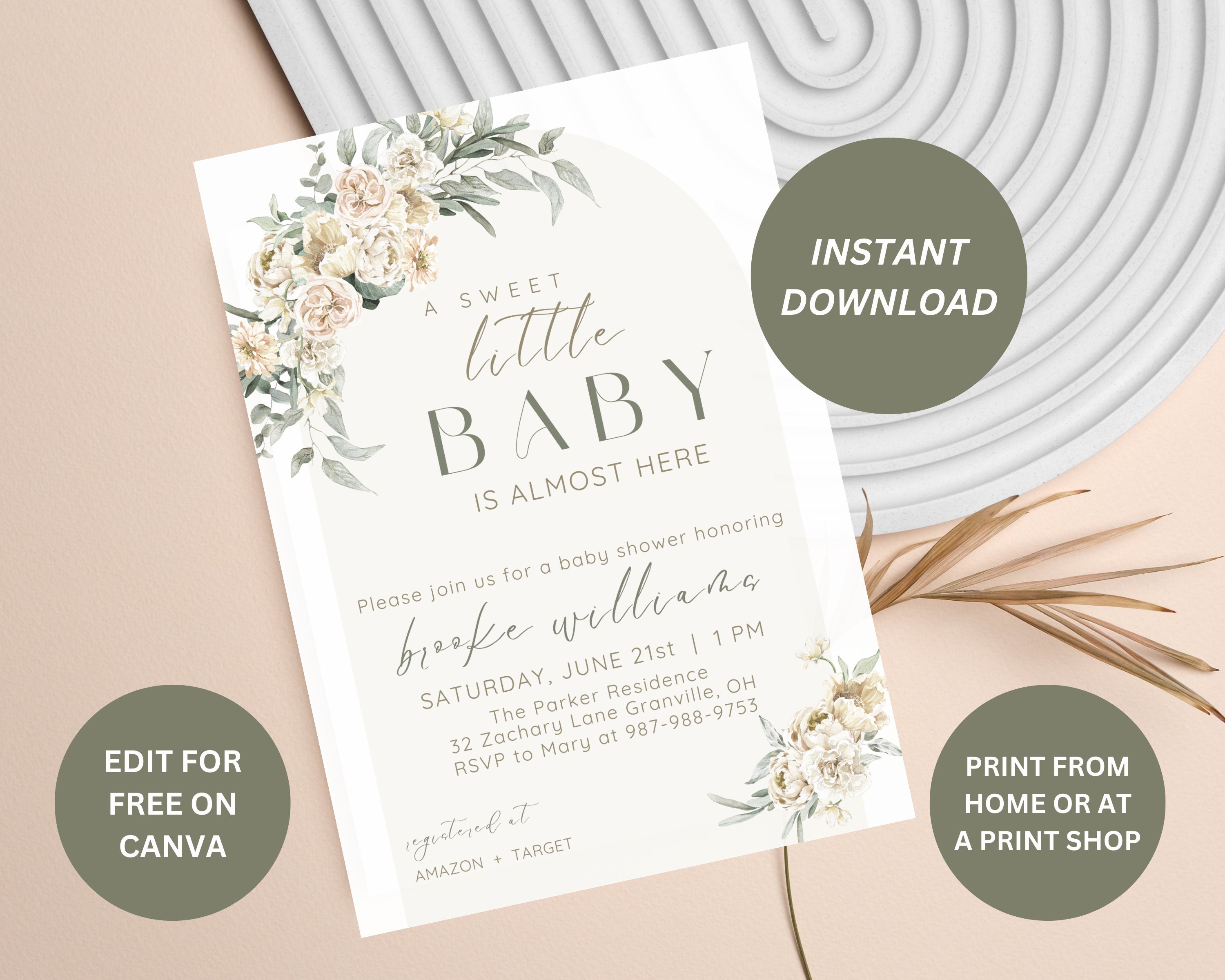 Editable Baby Shower Printable Invitation - Etsy