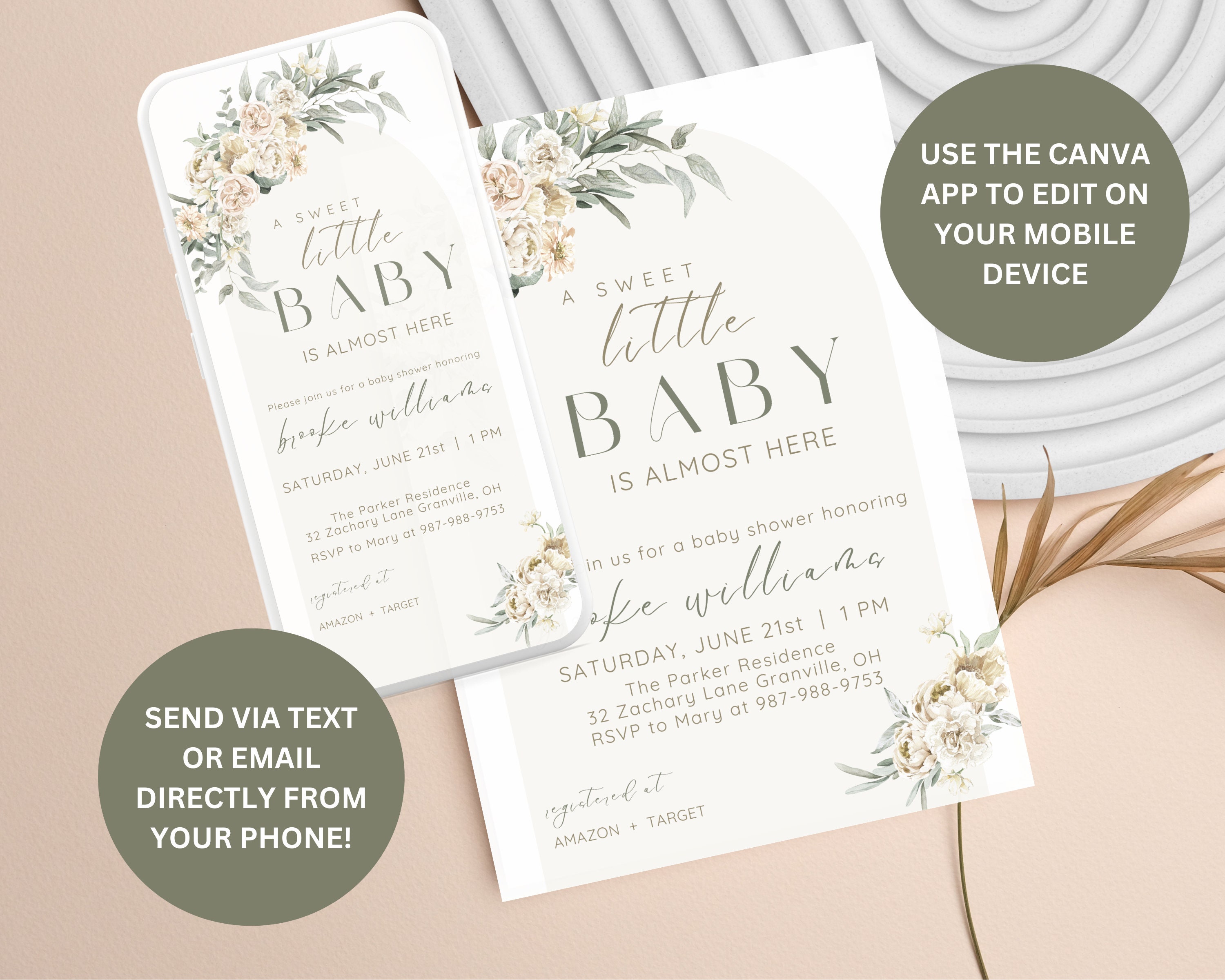 Editable Baby Shower Printable Invitation - Etsy