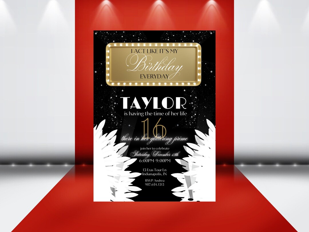 Editable Taylor Swift TTPD Era Inspired Birthday Invitation - 'I Can Do ...