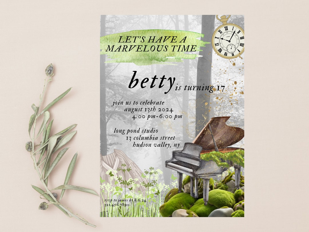 Customizable Taylor Swift Folklore-inspired Birthday Invitation ...