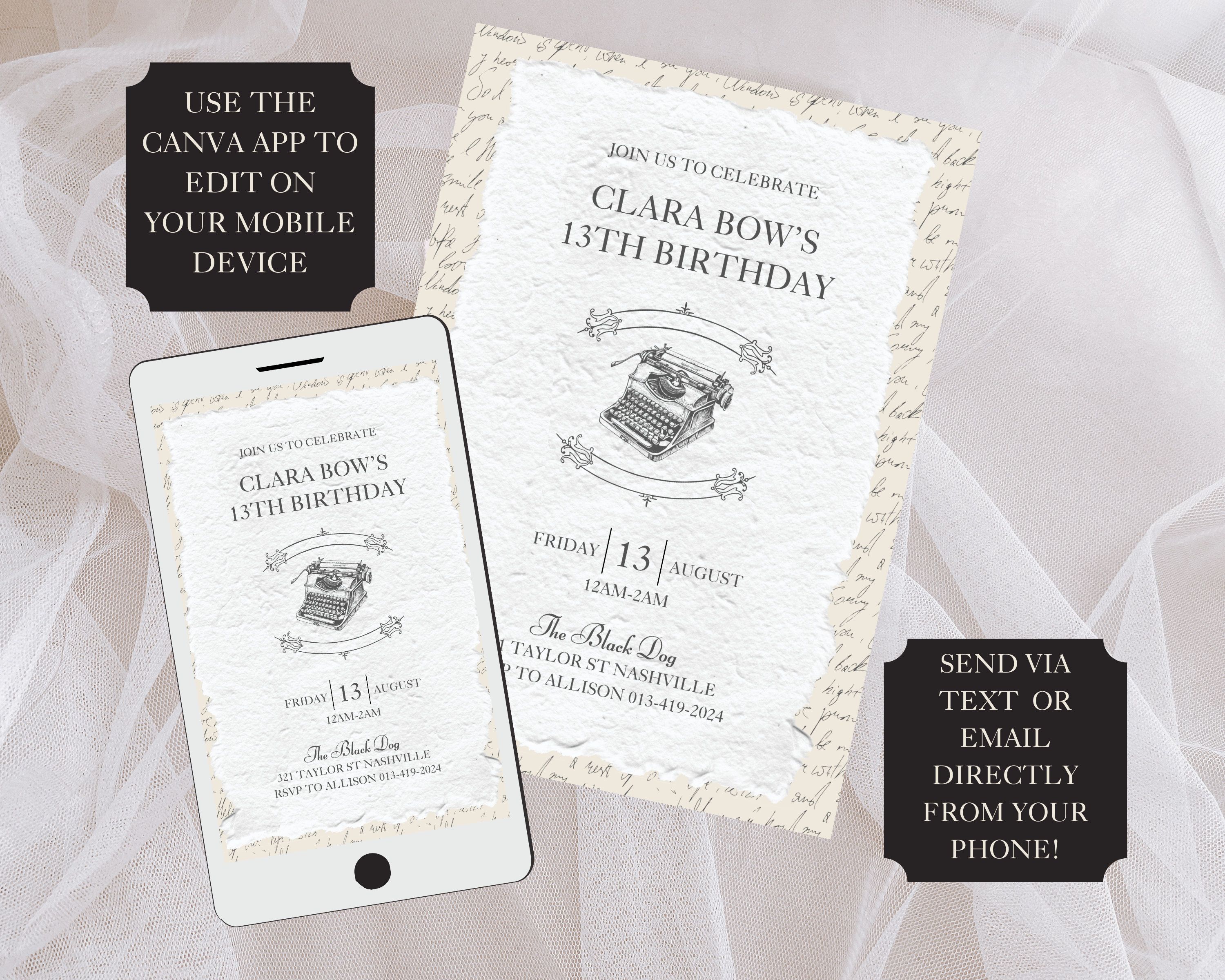 Taylor Swift Inspired TTPD Birthday Invitation | Editable Tortured ...