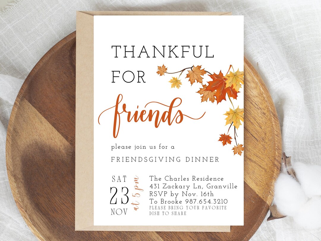 Editable Friendsgiving Invitation: Autumn Celebration With Mobile ...