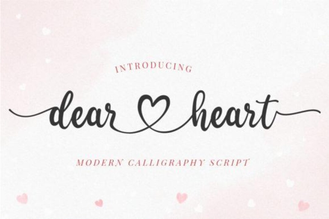 Dear Heart Handwritten Font: Romantic Calligraphy (instant Download) - Etsy