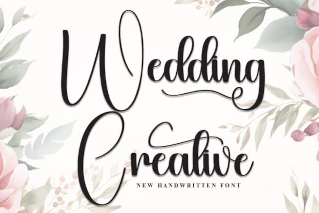 Handwriting Wedding Font: Elegant Cursive Script (OTF & TTF) (digital ...