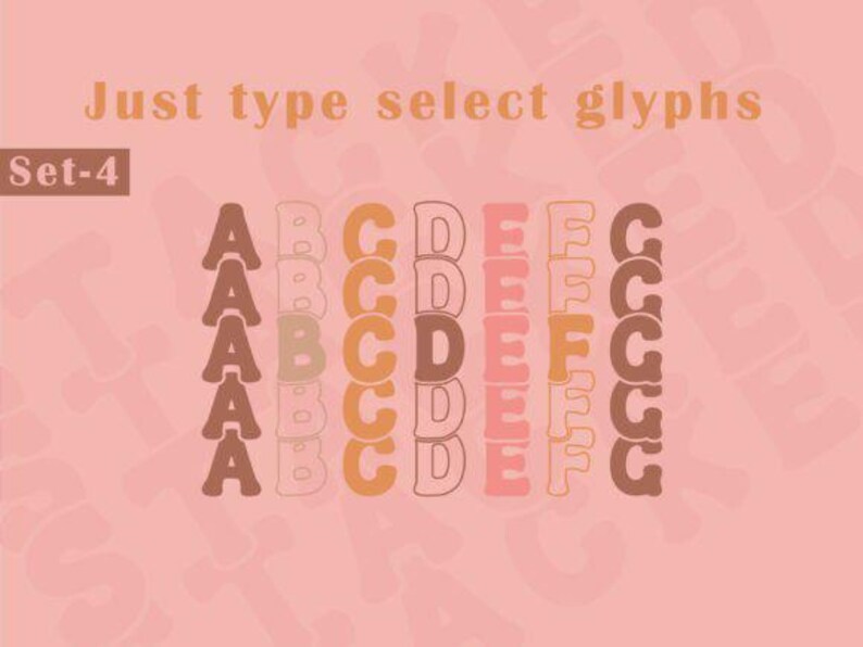 Wavy Stacked Font Bundle: 5 Fun Typeface Styles (instant Download) - Etsy