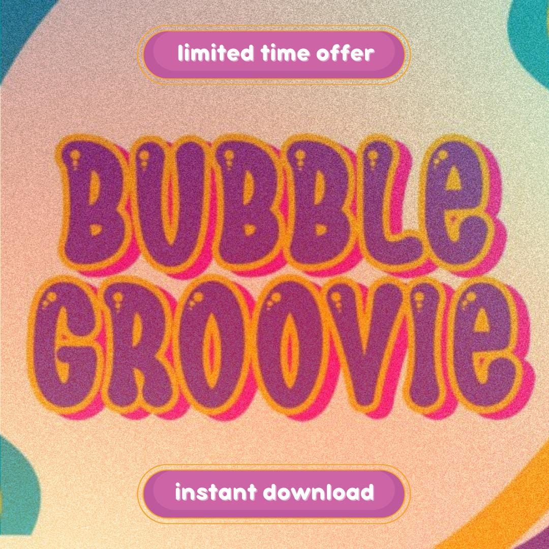 Bubble Groovie: Playful Retro Font for Posters, Merchandise & Branding ...