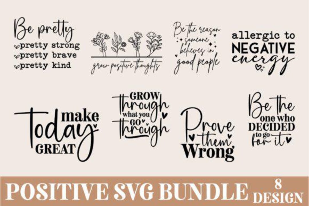 Positive Quotes SVG Bundle: Inspirational Designs (digital Download) - Etsy