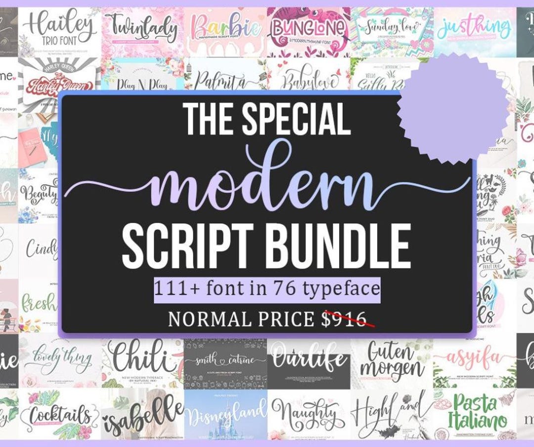 Modern Script Font Bundle: 111+ Handwritten Fonts (digital Download) - Etsy