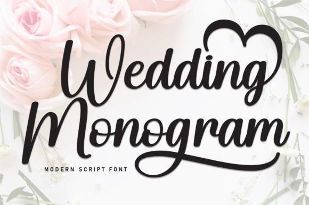 Elegant Script Font: Wedding Monograms & Logo Designs (instant Download ...