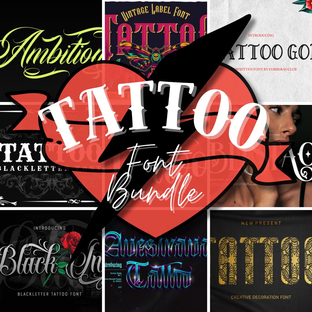 Tattoo Fonts Bundle: 9 Inked-inspired Designs (OTF & TTF) - Etsy