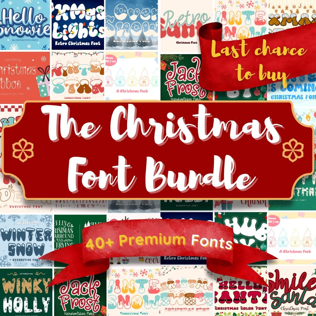 Christmas Font Bundle | 40+ Festive Fonts for Holiday Designs | Perfect ...