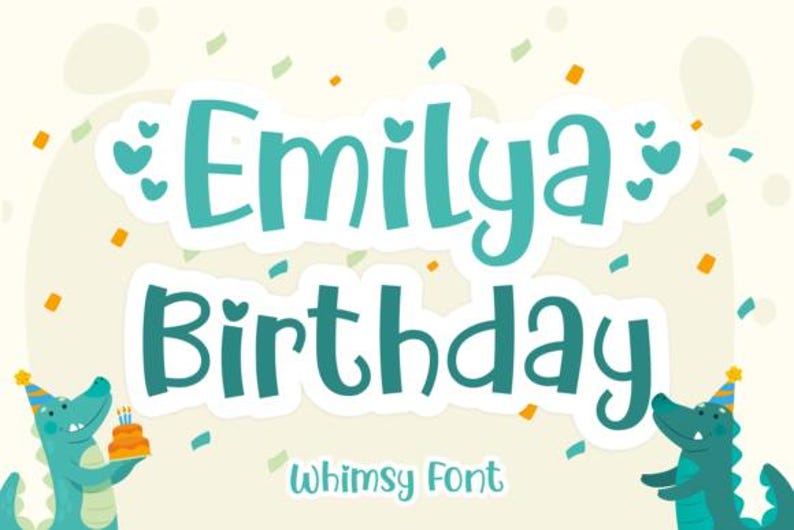 Emilya Birthday Fun Display Font | Whimsical Typeface for Cartoon ...