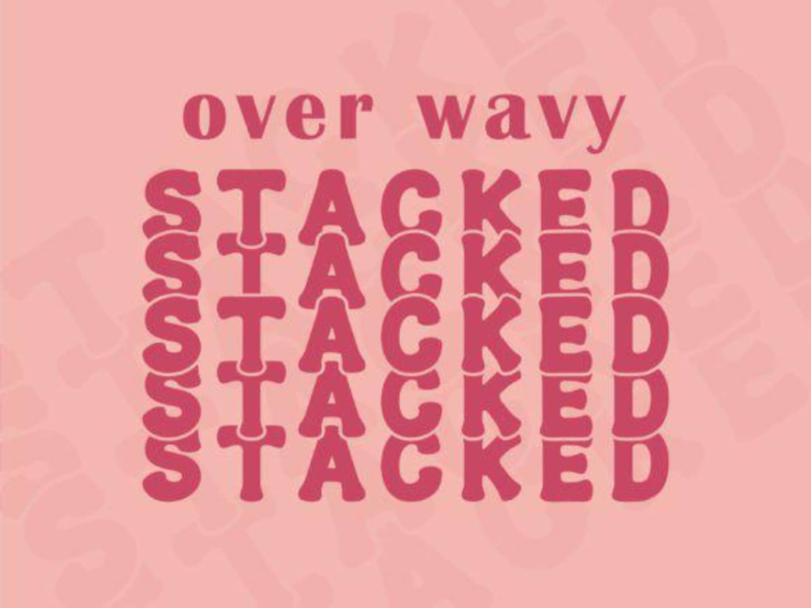 Wavy Stacked Font Bundle | Trendy Stacked Effect Typeface With 7 Unique ...