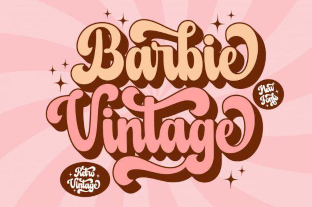 Barbie Vintage Font: Retro Script Font (digital Download) - Etsy
