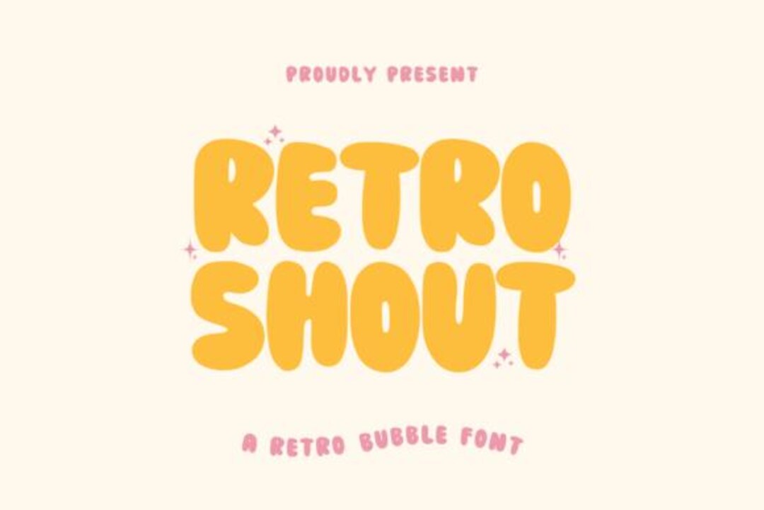 Retro Shout Font: Bubbly Display Typeface (commercial License) - Etsy UK
