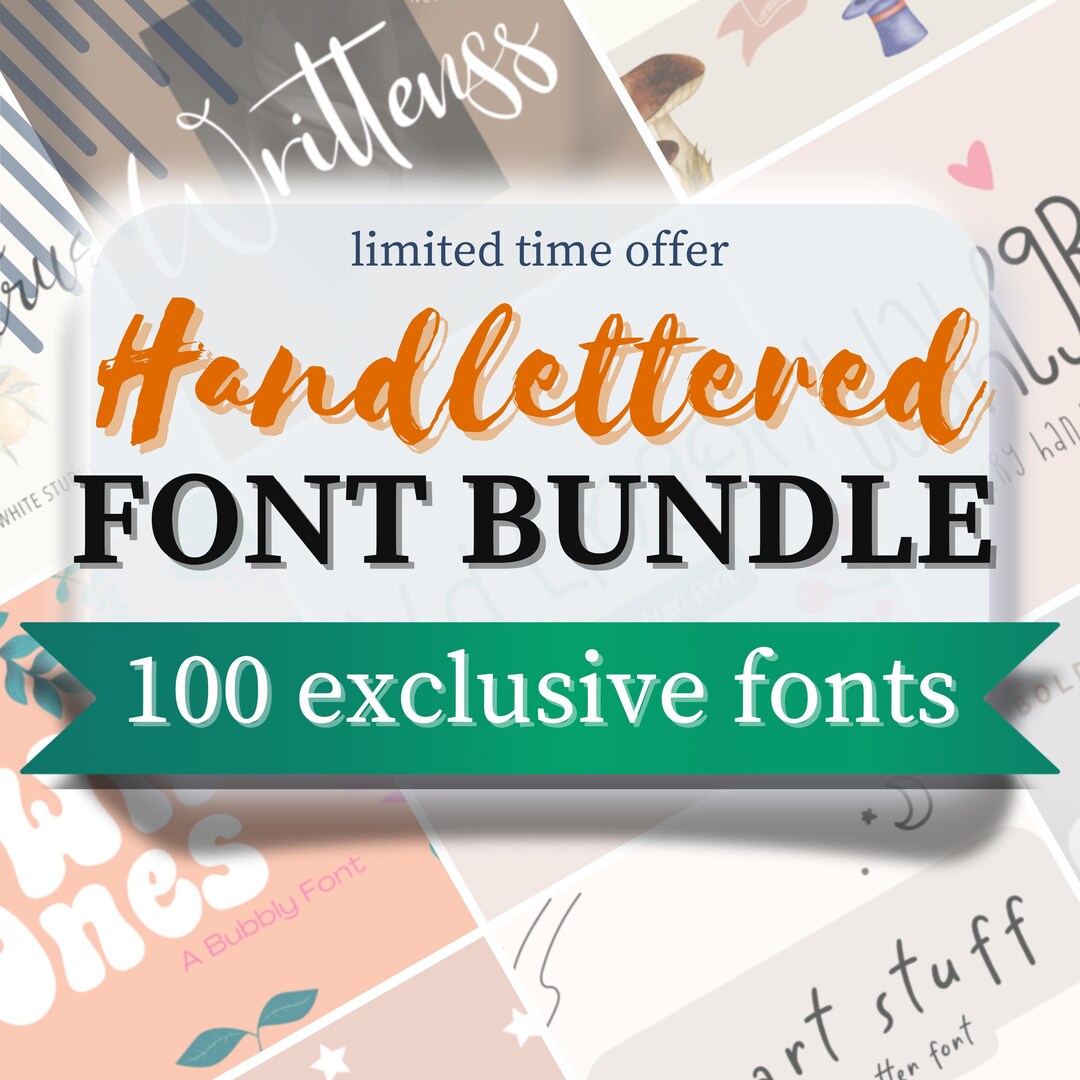 Handlettered Font Bundle Font Bundle, Handwritten Fonts, Calligraphy Fonts, Script Fonts, Font ...