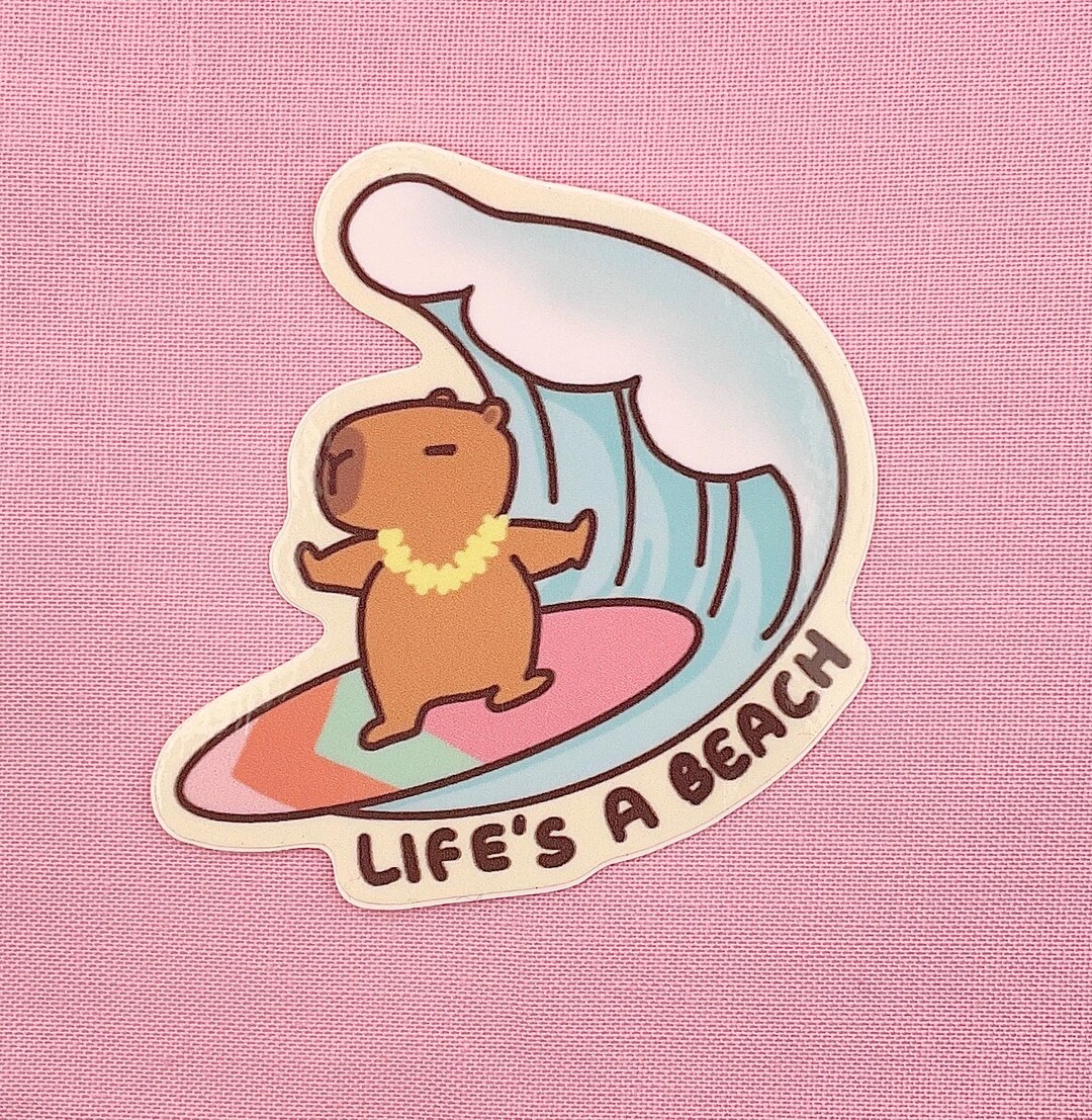 Capybara Sticker, Funny Waterproof Sticker, Cute Waterproof Sticker ...