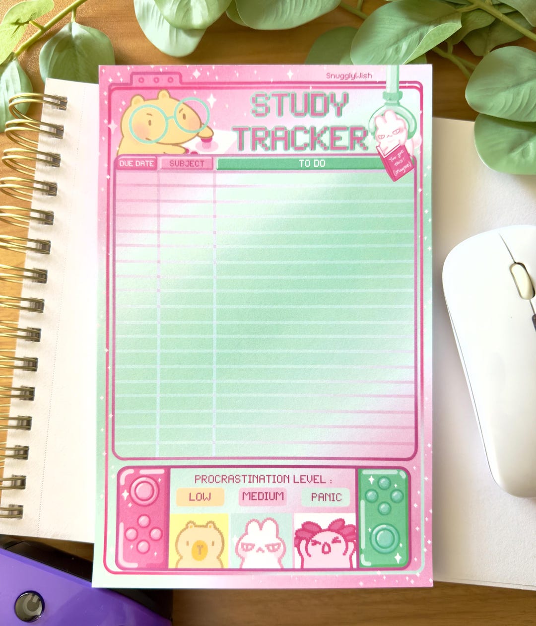 Study Tracker Notepad – Capybara & Bunny Claw Machine Planner | Funny ...