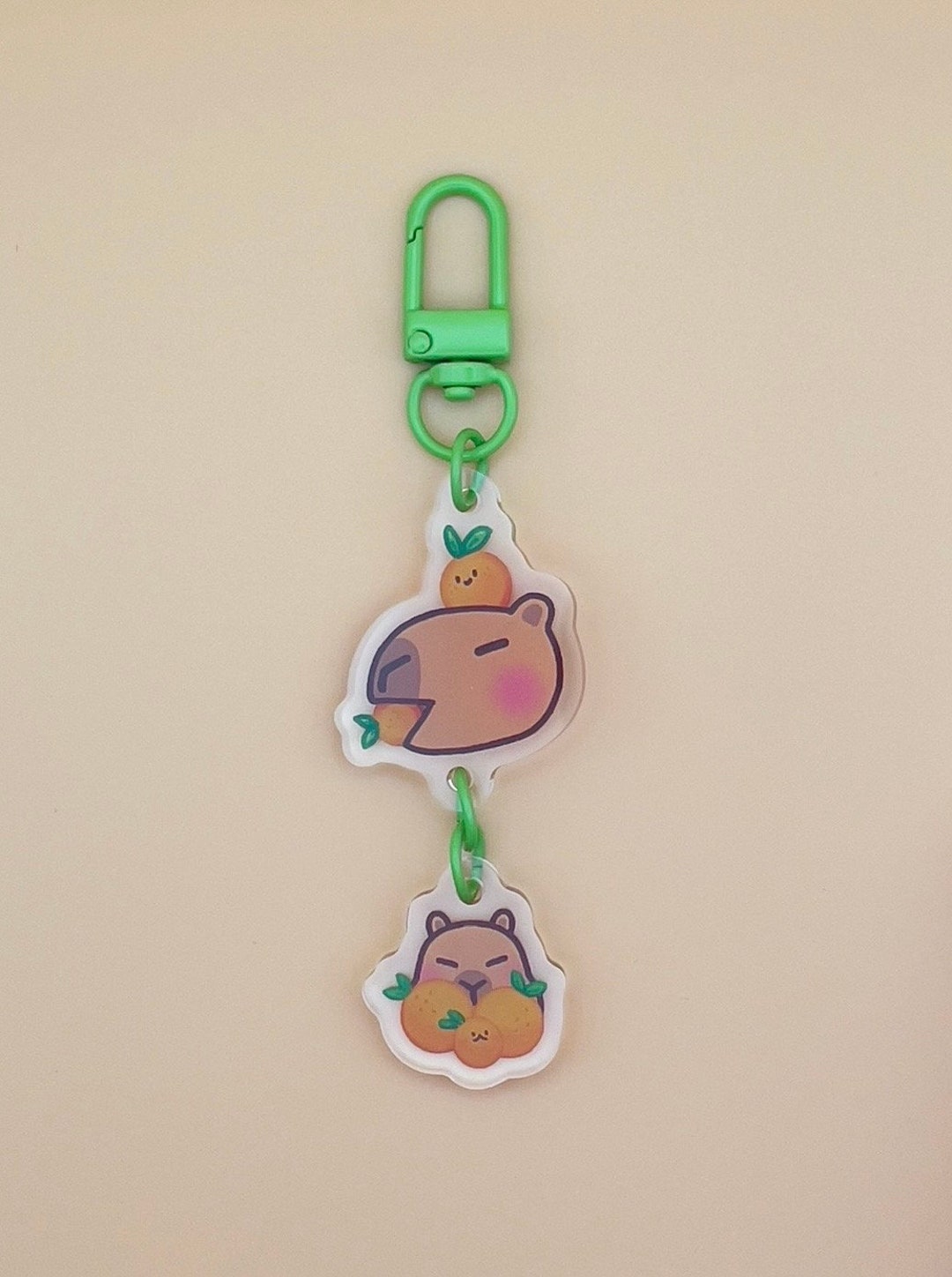 Capybara With Yuzu Keychain | Fun and Cute Acrylic Keychain | Backpack and Bags Accessories ...
