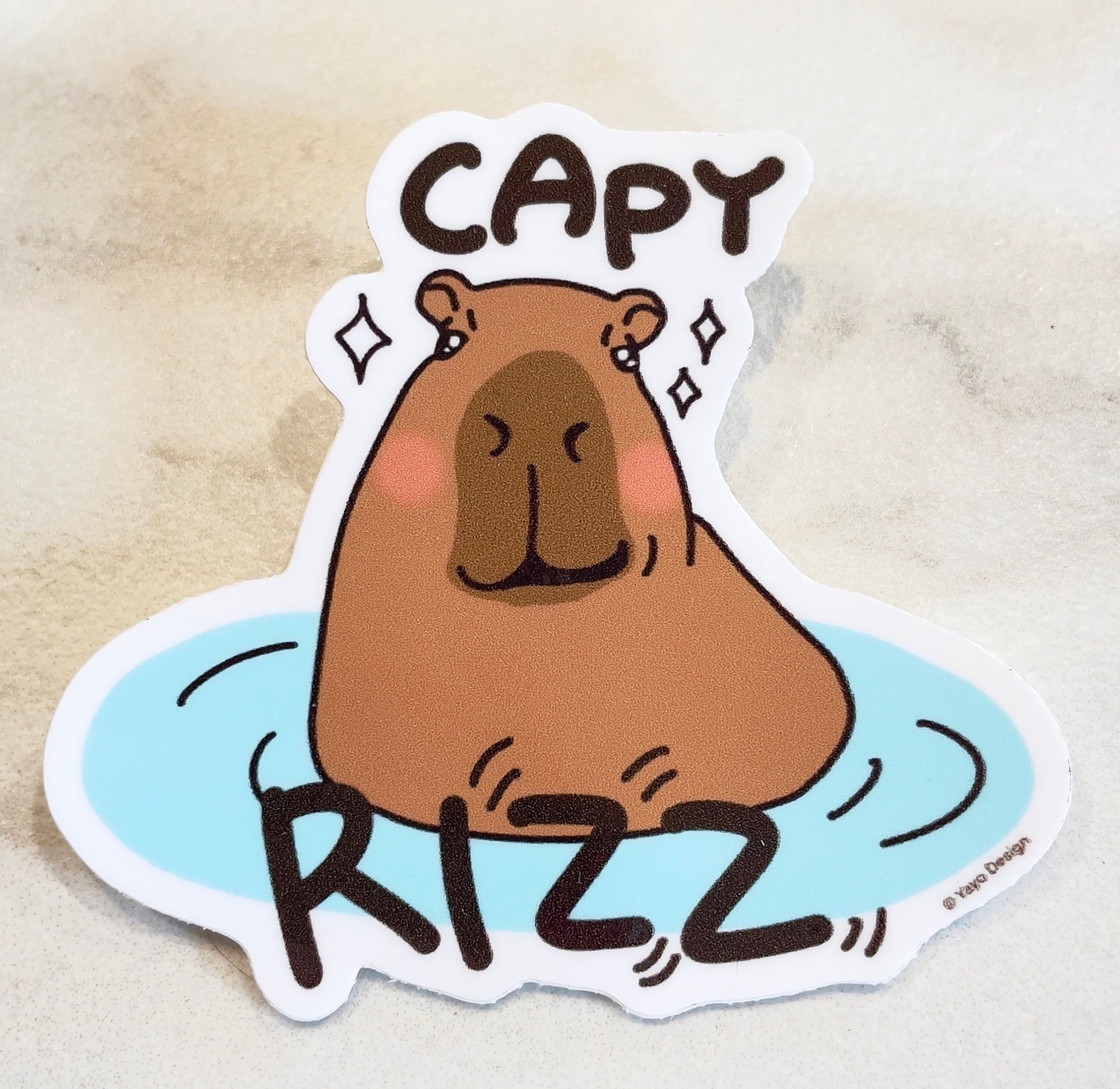 Capy Rizz, Capybara Sticker, Cute, Funny, Fun Sticker, Waterproof ...