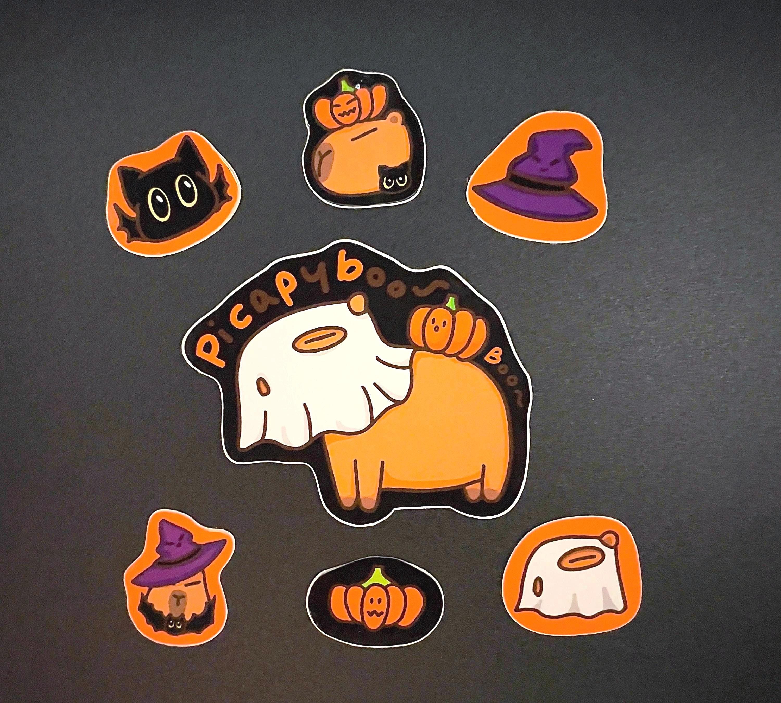 Halloween Capybara Sticker Bundle, Cute and Funny Sticker, Kawaii ...