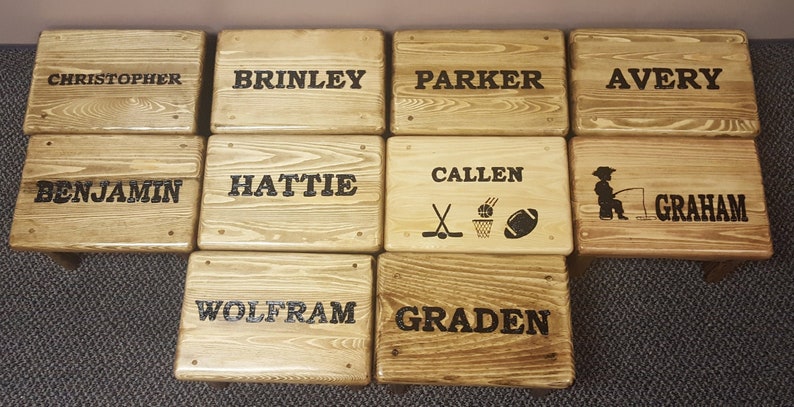Personalized Wooden Step Stool. Personalization is Done by Burning the ...