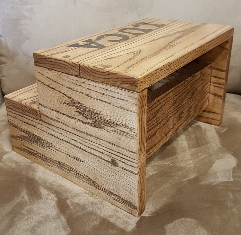 Two Step Stool Personalized Name and Sports Balls Burned Into the Wood ...