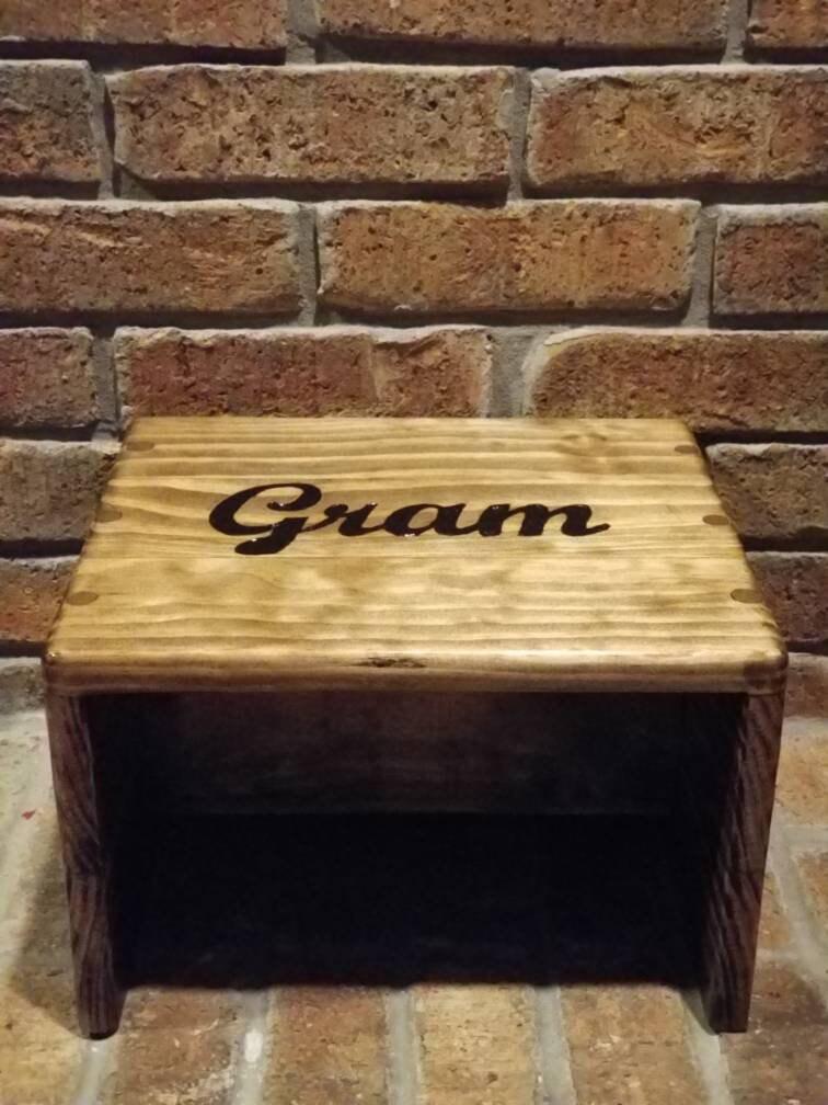 Large Step Stool Personalized Name Burned Into the Wood That Will Last ...