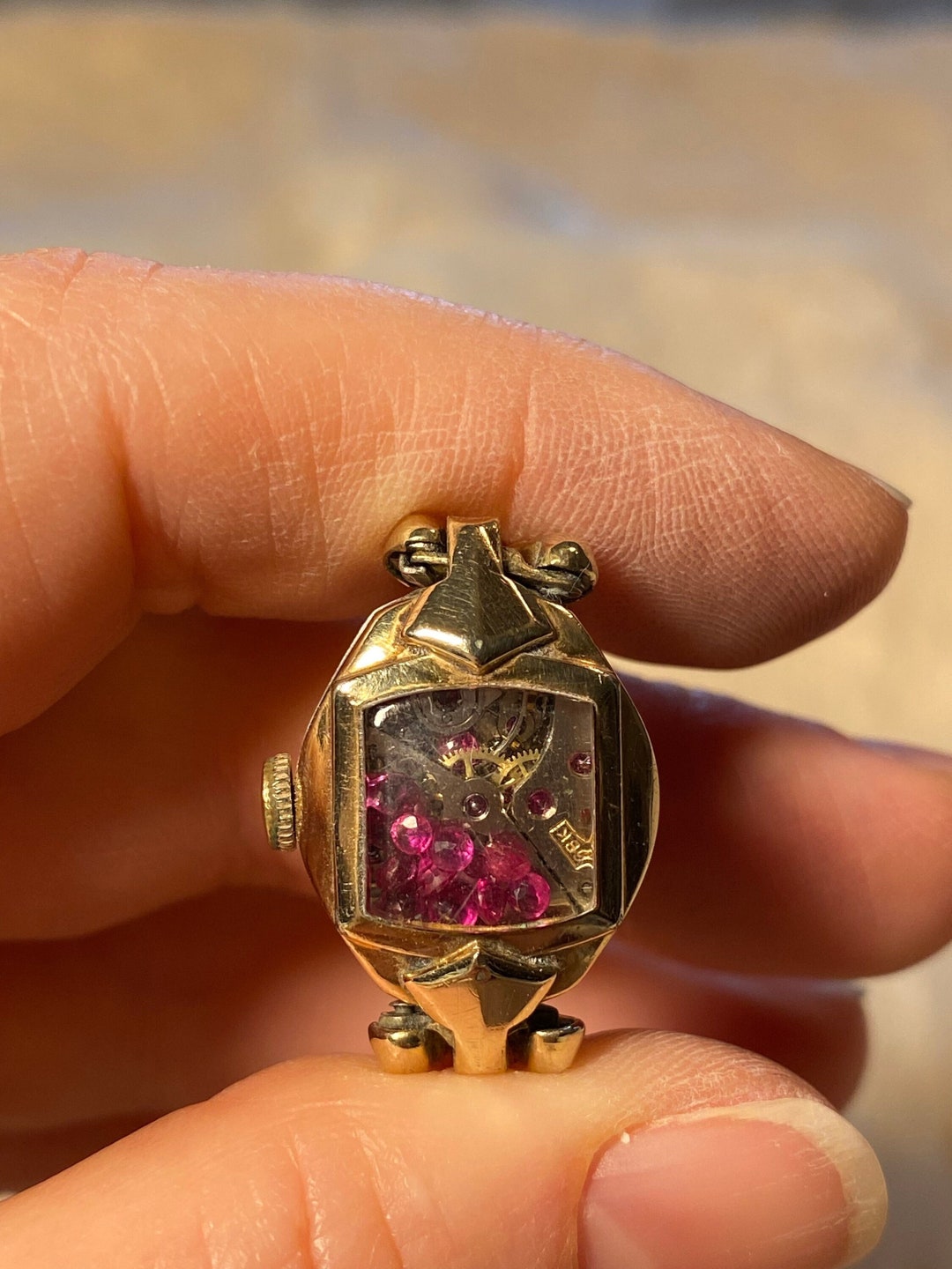 Antique Bulova Watch Gemstone Bracelet - Etsy