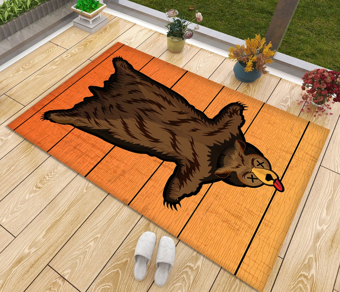 Bearskin Rug, Bear Themed Rug, Animal Rug, Office Decor, Hotel Decor ...