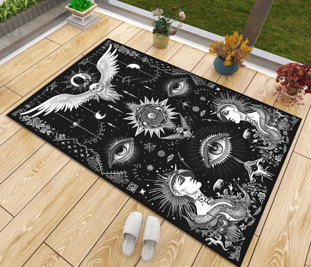 Occult Symbols Rug: Witchcraft Satanic Decor - Etsy