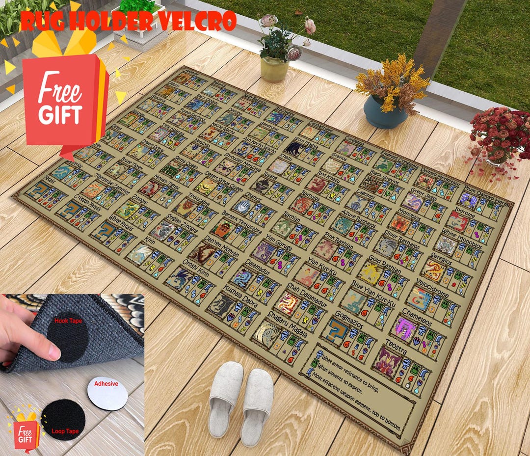 Monster Hunter Rug, Monster Rug, Hunter Rug, Anime Carpet, Game Room ...