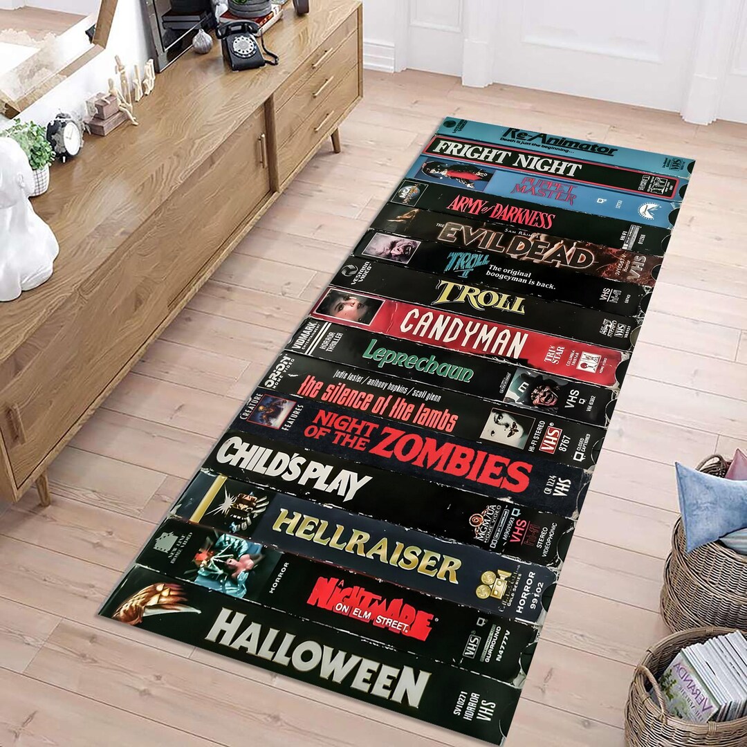 80s Horror Movie VHS Rug: Retro Home Theater Decor - Etsy