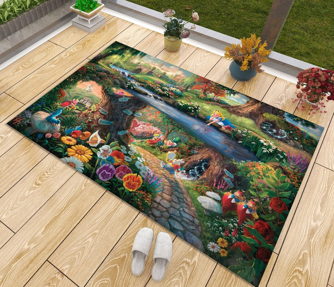 Alice in Wonderland Rug: Non-slip Fairytale Kids Room Decor - Etsy