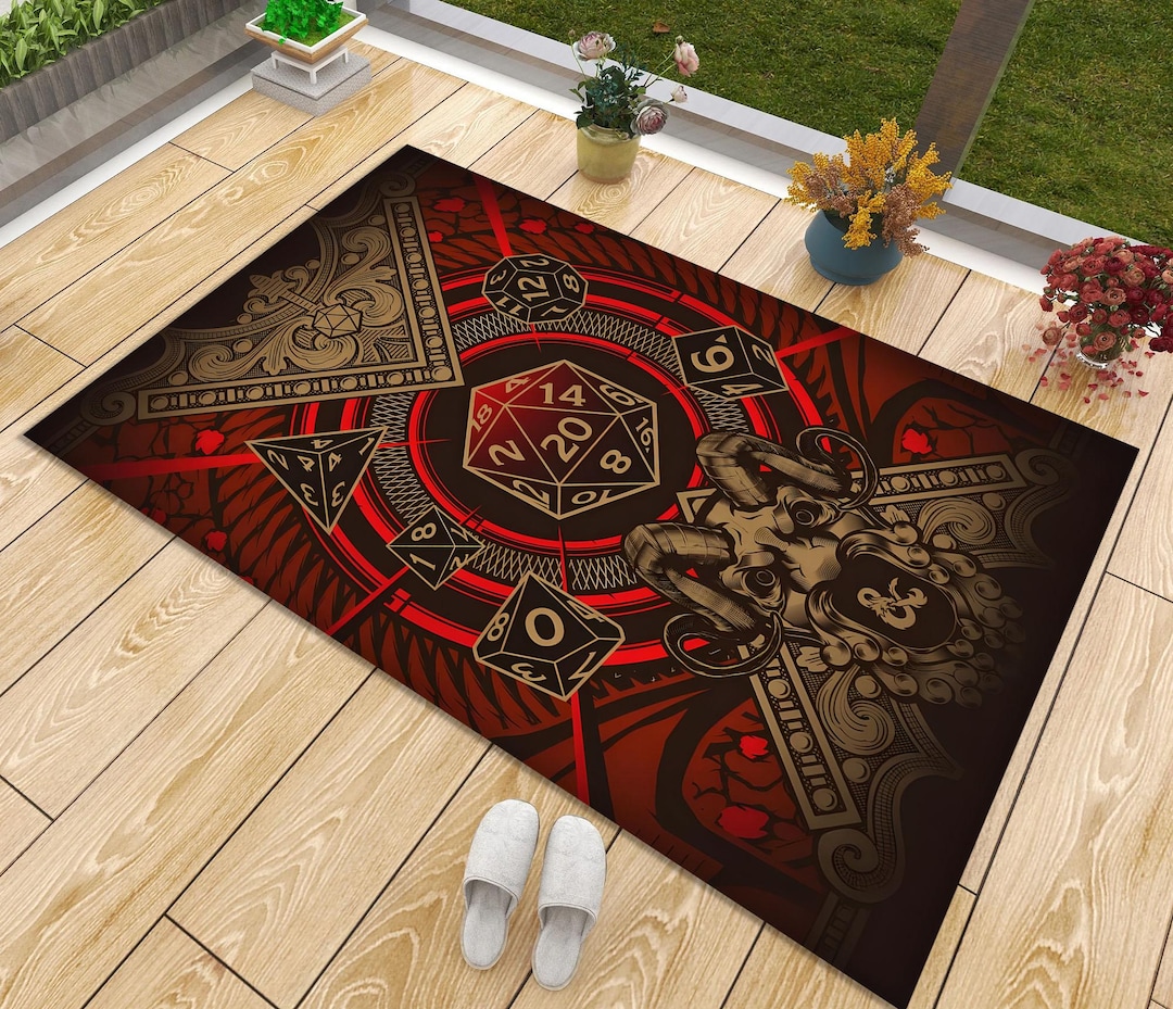 Dungeons and Dragons Rug: DND Theme, Dragon Seal, Game Room Decor - Etsy