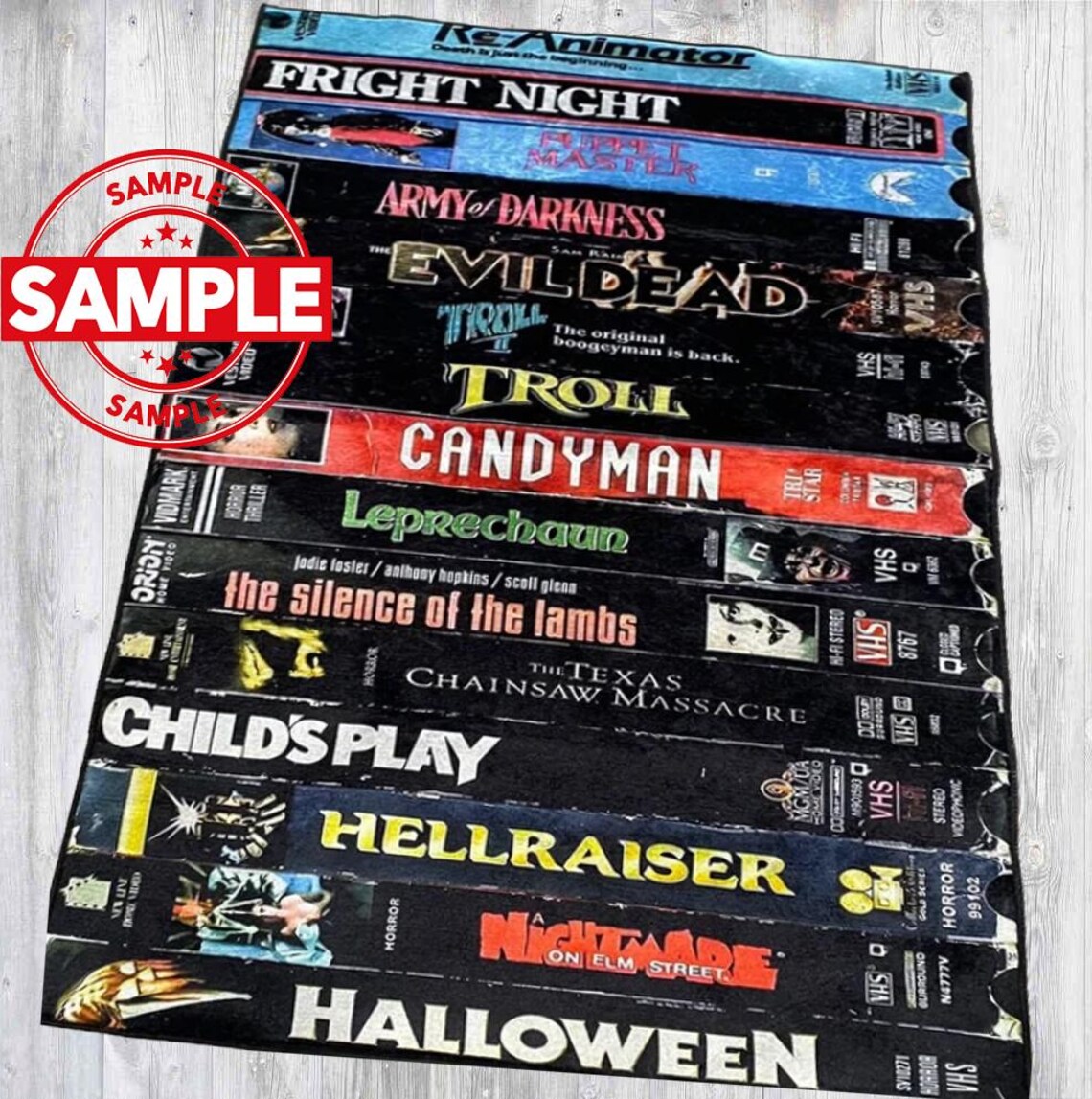 80s Nostalgic Horror Movie VHS Rug: Retro Home Theater Decor - Etsy