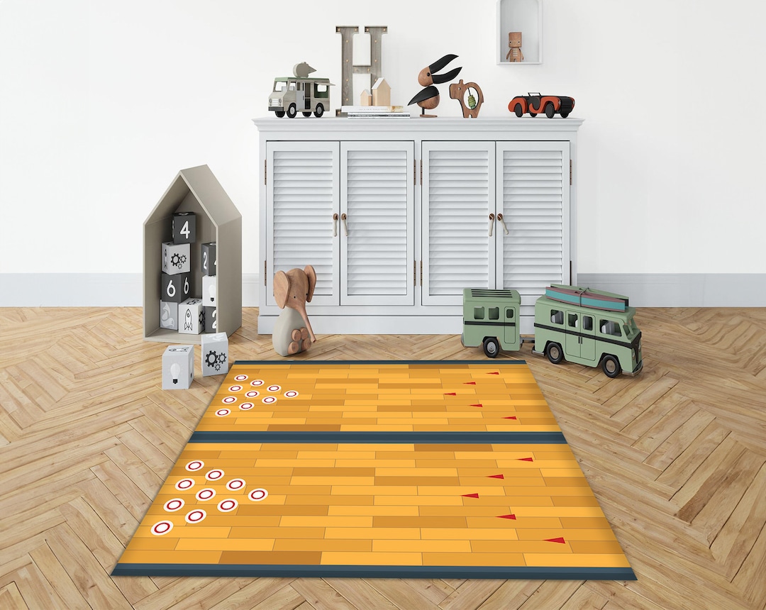 Bowling Rug, Bowling Alley Pattern, Bowling Lane Rug, Playmat Rug, Kids ...