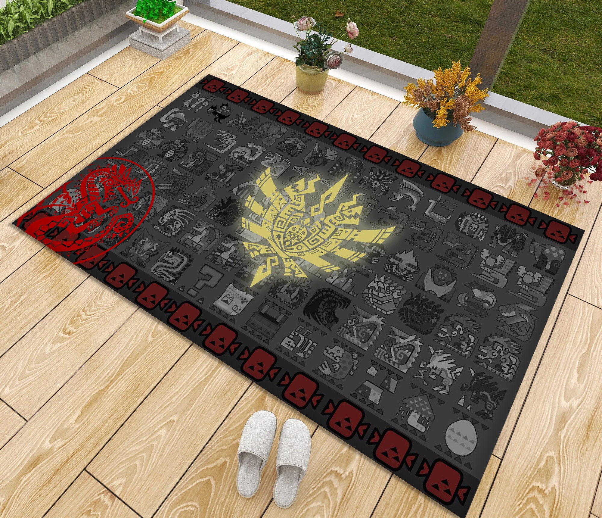 Monster Hunter Rug, Monster Rug, Hunter Rug, Anime Carpet, Game Room ...
