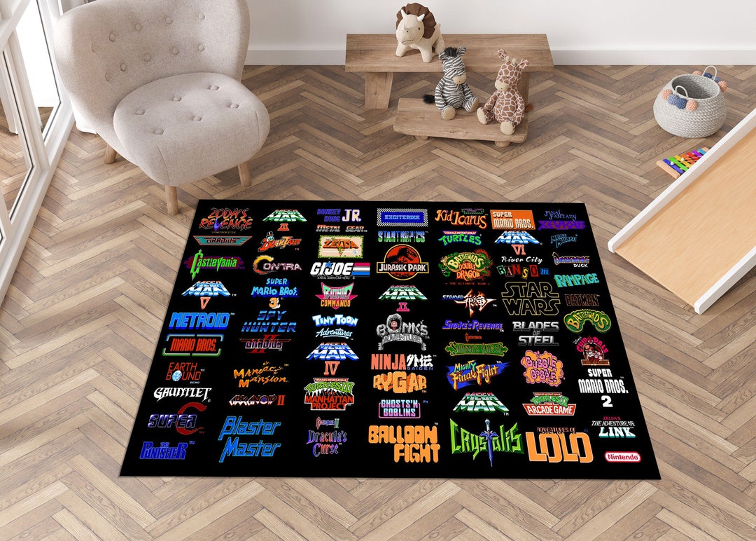 Retro Gaming, Retro Game Area Rug, Arcade Rug, Game Boy Rug,rectangle ...